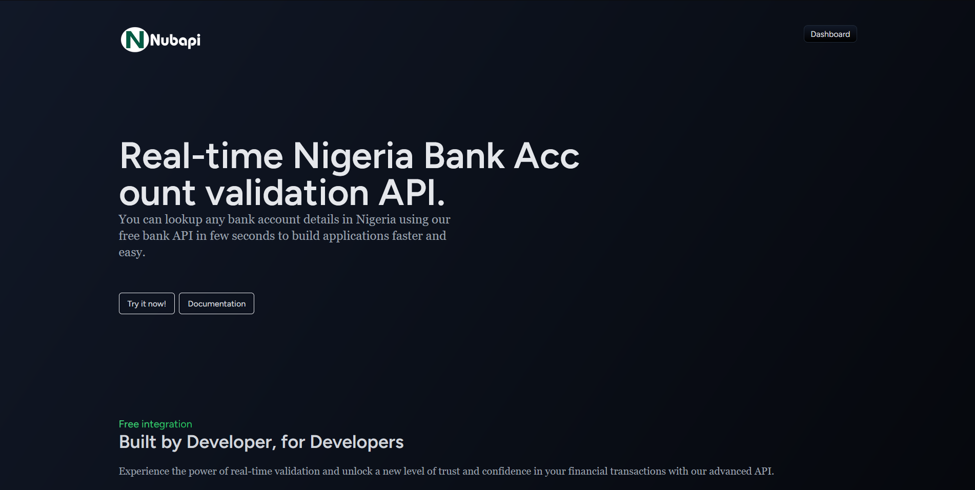 Real-time Nigeria Bank Account validation API | Nubapi